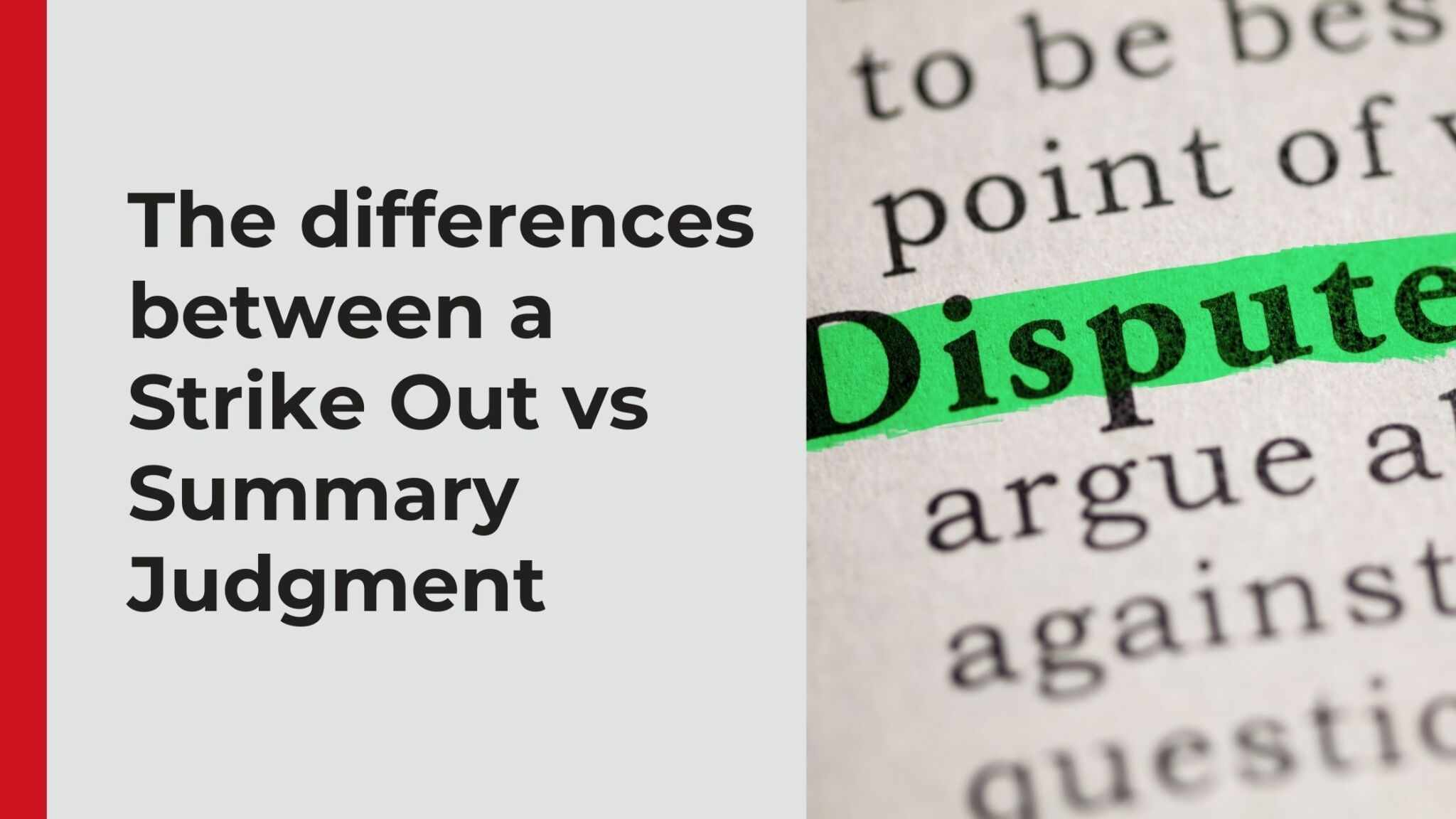 Strike Out vs Summary Judgment: Key Differences, Strategic Use and ...